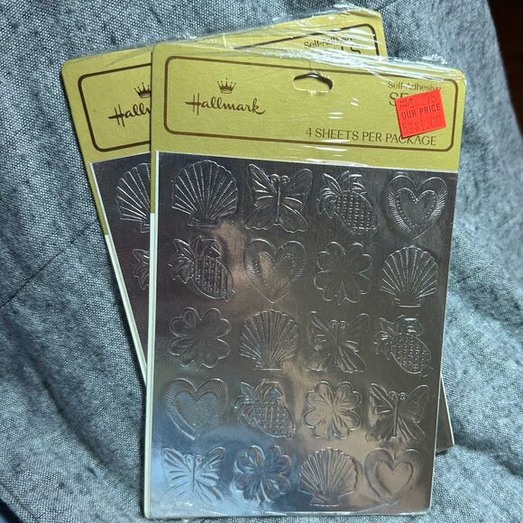 Hallmark | Office | Vintage 979 Hallmark Silver Foil Metallic Icon ...